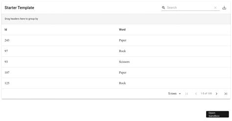 Material Table Starter Template Forked Codesandbox