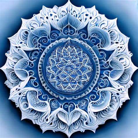 Premium Photo There Is A Blue And White Circular Design With A Blue Background Generative Ai