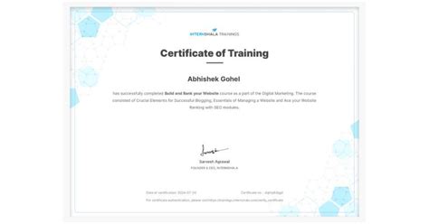Abhishek Gohel On Linkedin Successfully Completed The Build And Rank Your Website Training From