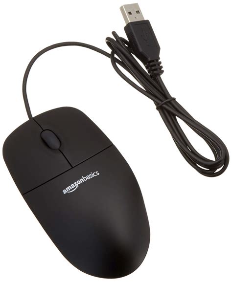 Buy Amazon Basics 3 Button Wired Usb Computer Mouse Single Black