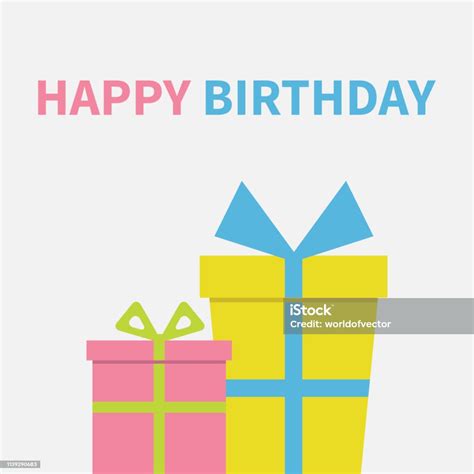 두 개의 선물 상자 리본 및 활과 함께 설정 합니다 선물 기프트 박스 생일 축 하 인사말 카드입니다 흰색 배경입니다 격리 평면 디자인입니다 개체 그룹에 대한 스톡 벡터 아트