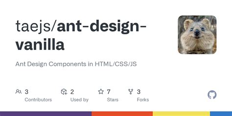 Github Taejsant Design Vanilla Ant Design Components In Htmlcssjs