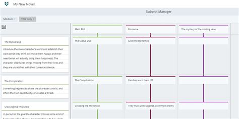 Customising The Subplot Manager Interface Novel Factory