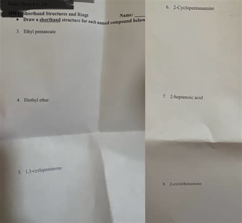 Solved Daily Sheet 41124hw1 Shorthand Structures And