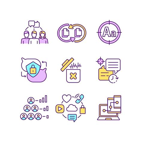 Messaging Software Rgb Color Icons Set 3273123 Vector Art At Vecteezy