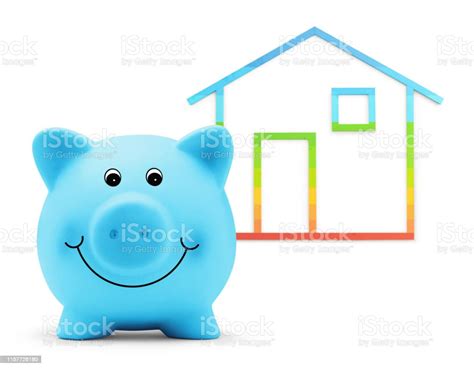 흰색 배경 녹색 건물 및 에너지 효율 개념에 고립 된 집 모양의 돼지 저금통 열 개념에 대한 스톡 사진 및 기타 이미지 열 개념 주거 건물 투자 Istock