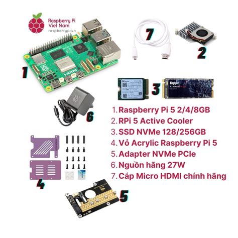 Raspberry Pi 5 Super Computer Kit Miễn Phí Cài Hệ điều Hành