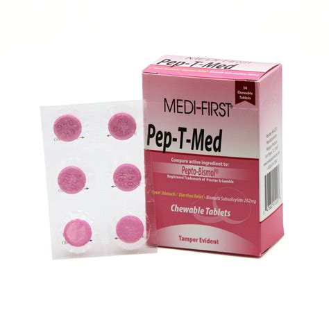 Pep T Med Stomach Relief 36 Box Date Label