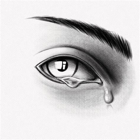 Sketch Of An Eye With Tears