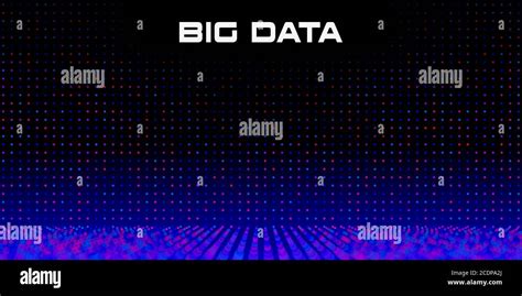Big Data Grid With Depth Of Field Effect Dof Vivid Big Data Particles With Bokeh Effect And