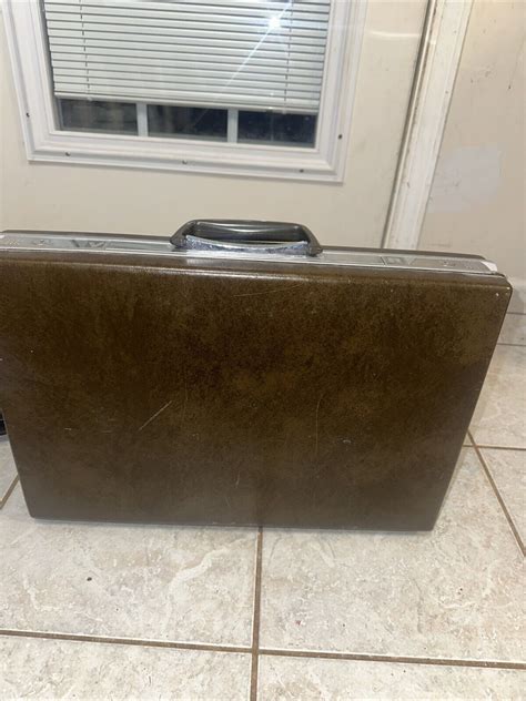 Vintage Samsonite Hard Shell Briefcase Brown Olive A… Gem