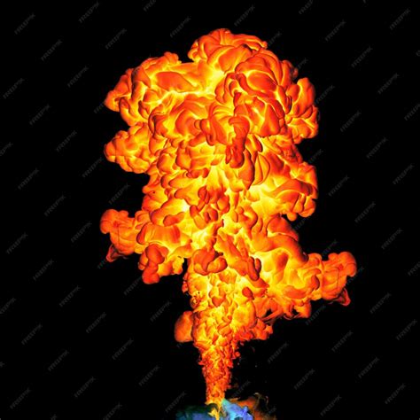Premium Photo Flame Fire And Explosion Of Heat And Light Dark And