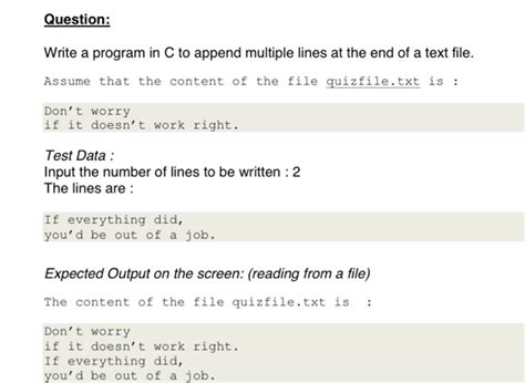 Solved Question Write A Program In C To Append Multiple