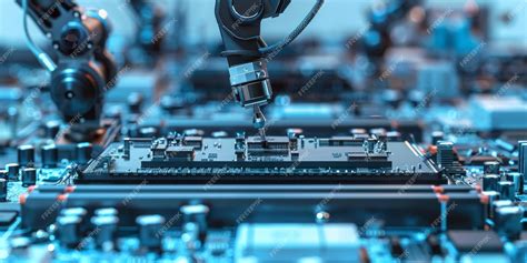 Premium Photo Robotic Arm Installing Microchip On Circuit Board