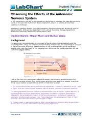 Lab Autonomic Nervous System Doc Babe Protocol Observing The Effects Of The Autonomic