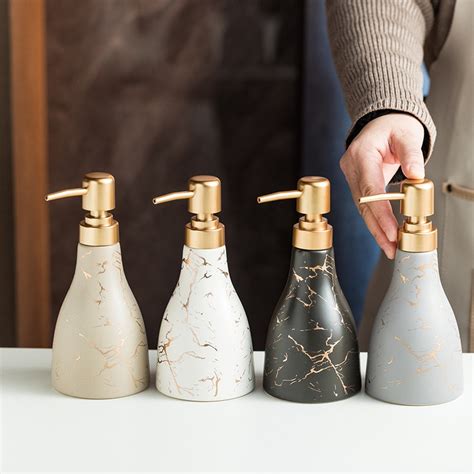 세라믹 액체 비누 디스펜서 280ml 손 소독제 샤워 젤 샴푸 병 욕실 액세서리 주방 홈 인테리어 선물 Aliexpress
