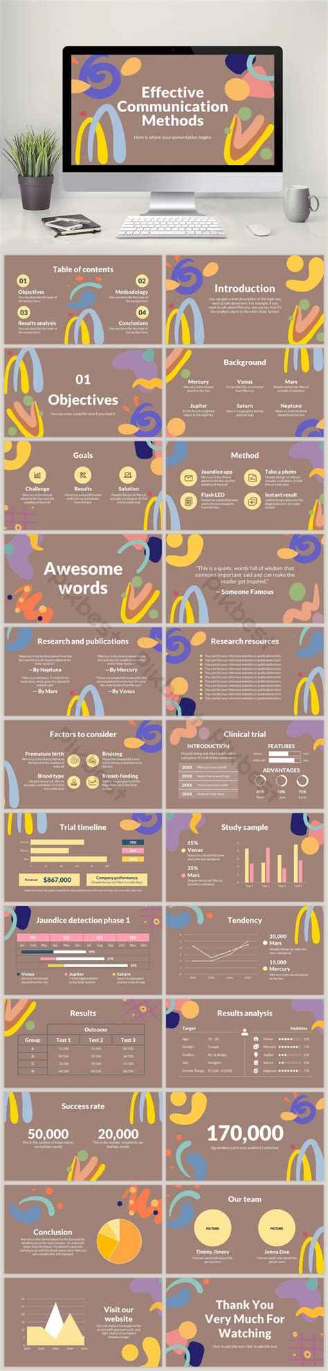 Effective Communication Methods Brown Powerpoint Pptx Template Free Download Pikbest