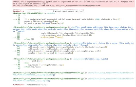 initialization failed in pystan modeling the stan forums