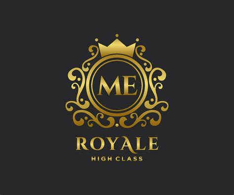 Golden Letter Me Template Logo Luxury Gold Letter With Crown Monogram