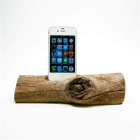 Wood Iphone 4 Dock Single Dot And Bo Happy Shopping Industrial Chic