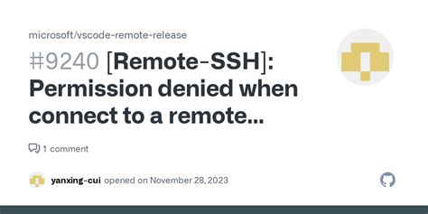 Remote Ssh Permission Denied When Connect To A Remote Code Server