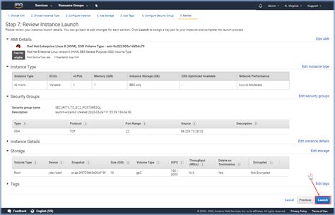 launch and setup a free tier aws ec2 instance with red hat enterprise