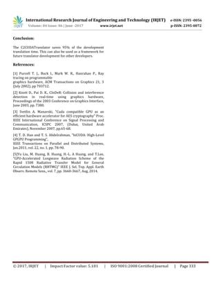 Auto Conversion Of Serial C Code To CUDA Code PDF