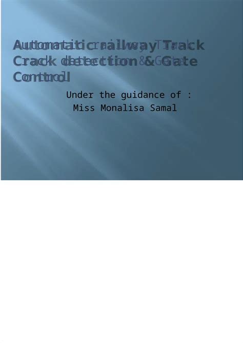 Pptx Automatic Railway Track Crack Detection Dokumentips