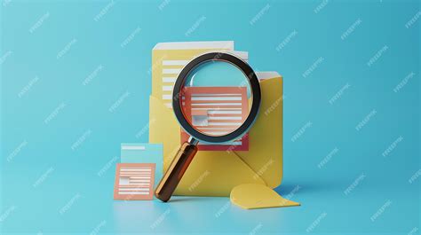 Premium Photo A Yellow Folder With A Magnifying Glass Over It The Folder Is Labeled Documents