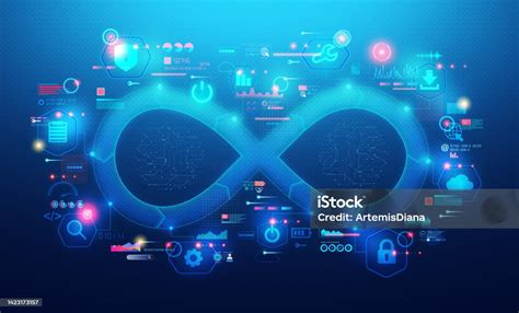Devops And Devsecops Conceptual Illustration Stock Illustration Download Image Now Ecosystem