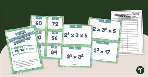 Prime Factorisation Match Up Teach Starter