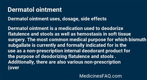 Dermatol Ointment Uses Dosage Side Effects Food Interaction And Faq