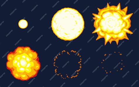 Premium Vector Cartoon Explosion Sprite Sheet
