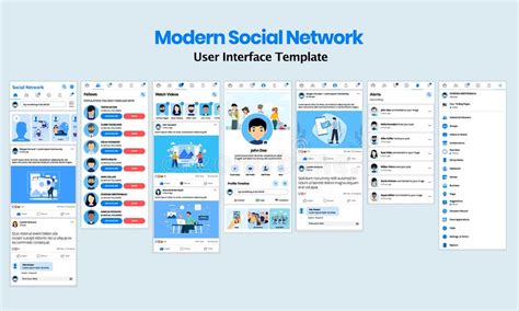 modern social network facebook user interface template stock vector illustration of cover