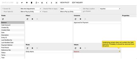 Publishing Generic Inquiry Customization Project Breaks Pivot Table Bug • Acumatica Generic
