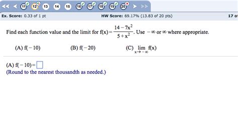 solved find each function value and the limit for f x 14
