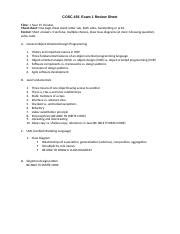 COSC Exam Review Sheet Docx COSC Exam Review Sheet Time Hour Minutes