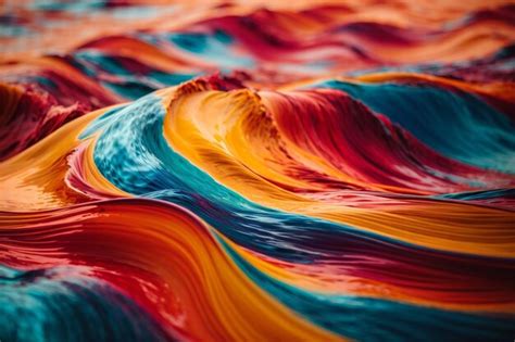 Premium Ai Image Vibrant Colors Flow In Abstract Wave Pattern
