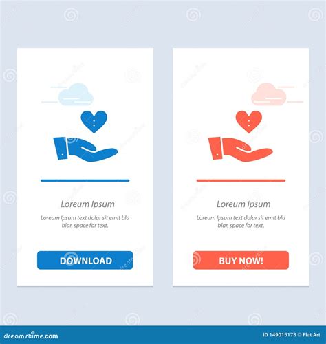 Charity Donation Giving Hand Love Blue And Red Download And Buy Now Web Widget Card Template