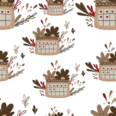 Premium Vector Seamless Pattern Period Calendar Ovulation Pregnancy