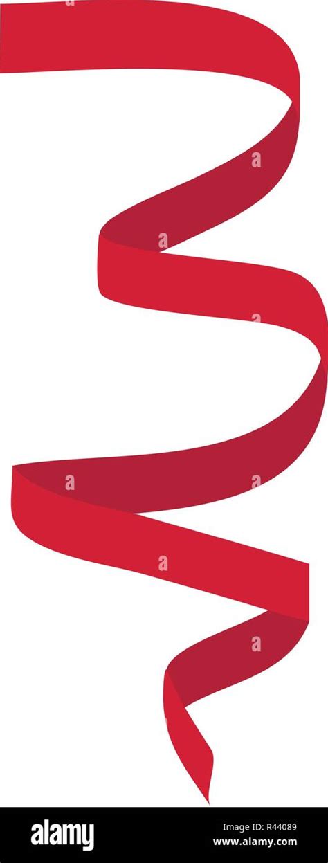 Red Curl Ribbon Icon Flat Illustration Of Red Curl Ribbon Vector Icon For Web Isolated On White
