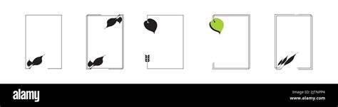 Rectangular Frame Design With Minimalist Leaf Sketch Elements Stock Vector Image And Art Alamy