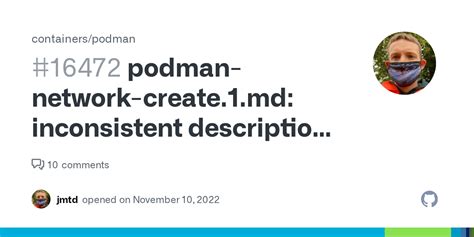 Podman Network Create 1 Md Inconsistent Description Of Available Drivers Backends · Issue