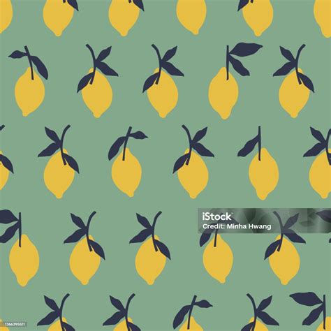벡터 레트로 컬러 레몬 과일 일러스트 모티프 원활한 반복 패턴 패션 홈 키친 프린트 직물 직물 디지털 아트워크 0명에 대한 스톡