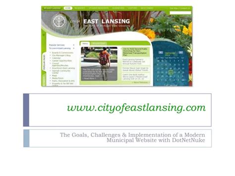 City Of East Lansing Dotnetnuke Implementation Ppt
