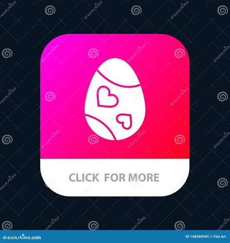Bird Decoration Easter Egg Heart Mobile App Button Android And Ios Glyph Version Stock