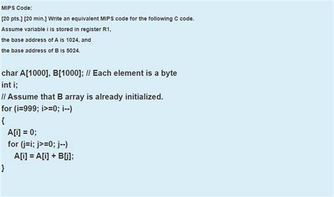 Solved Mips Code 20 Pts 20 Min Write An Equivalent