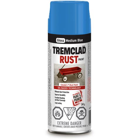 Rust Oleum B Tremclad Oil Based Rust Paint Blue Gloss Aerosol Can
