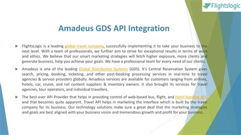 Ppt Amadeus Gds Api Integration Powerpoint Presentation Free