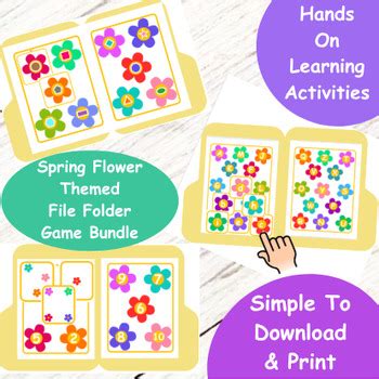 Spring Flower Themed File Folder Game Bundle Early Learning Activities